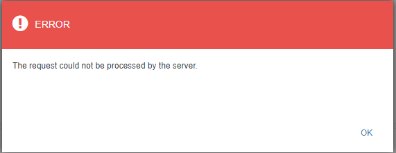 Nimble Storage error - The request could not be processed by the server